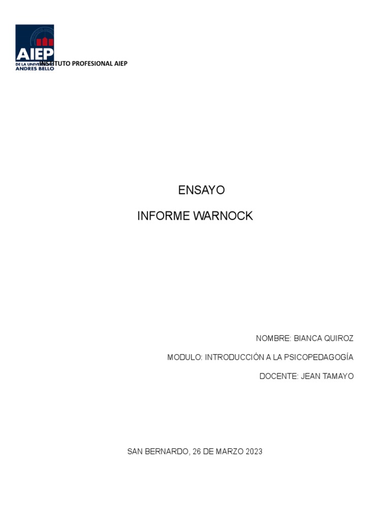 Informe Warnock | Descargar gratis PDF | Inclusión (Educación ...