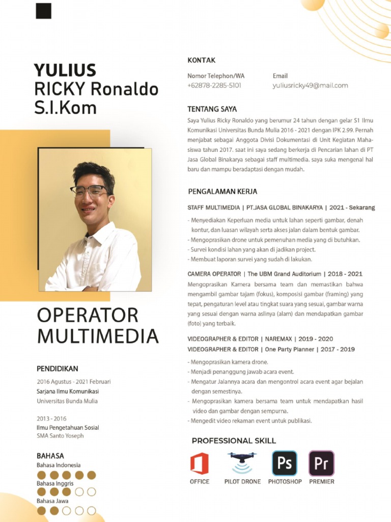 CV & Portfolio Yulius Ricky Ronaldo | PDF