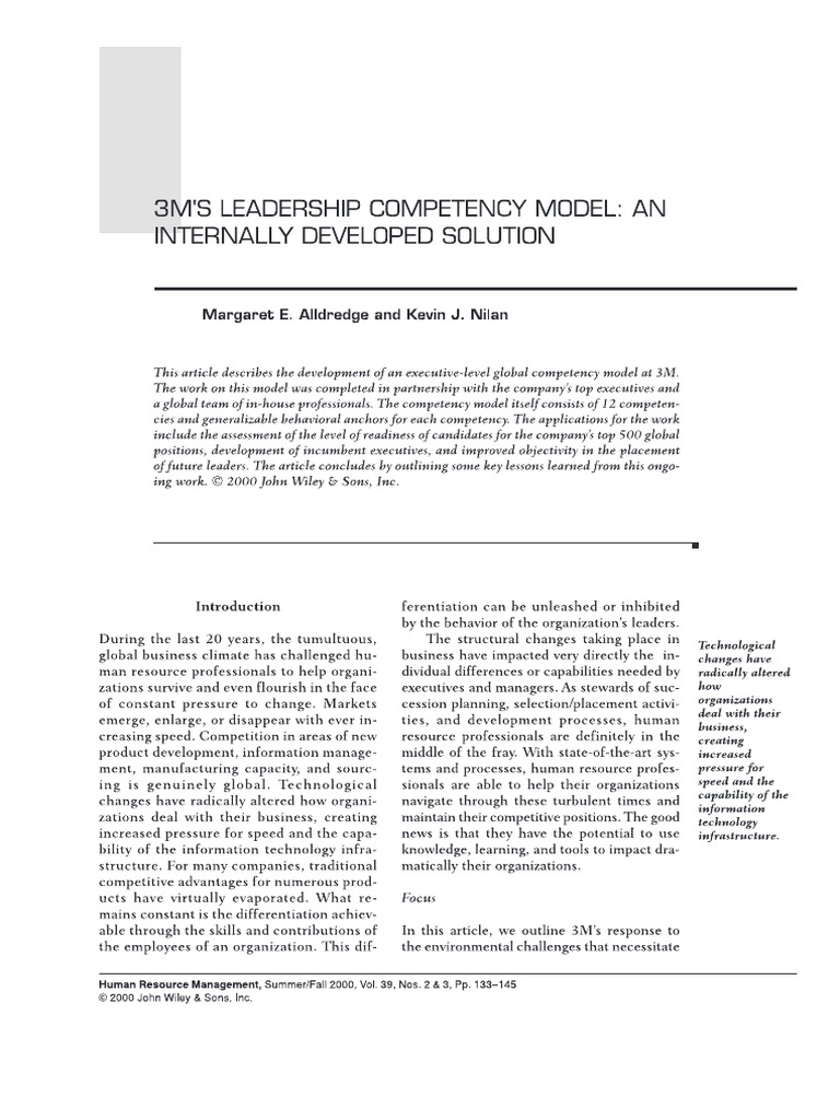 4.23-Best 3M Leadership Competency Model | PDF