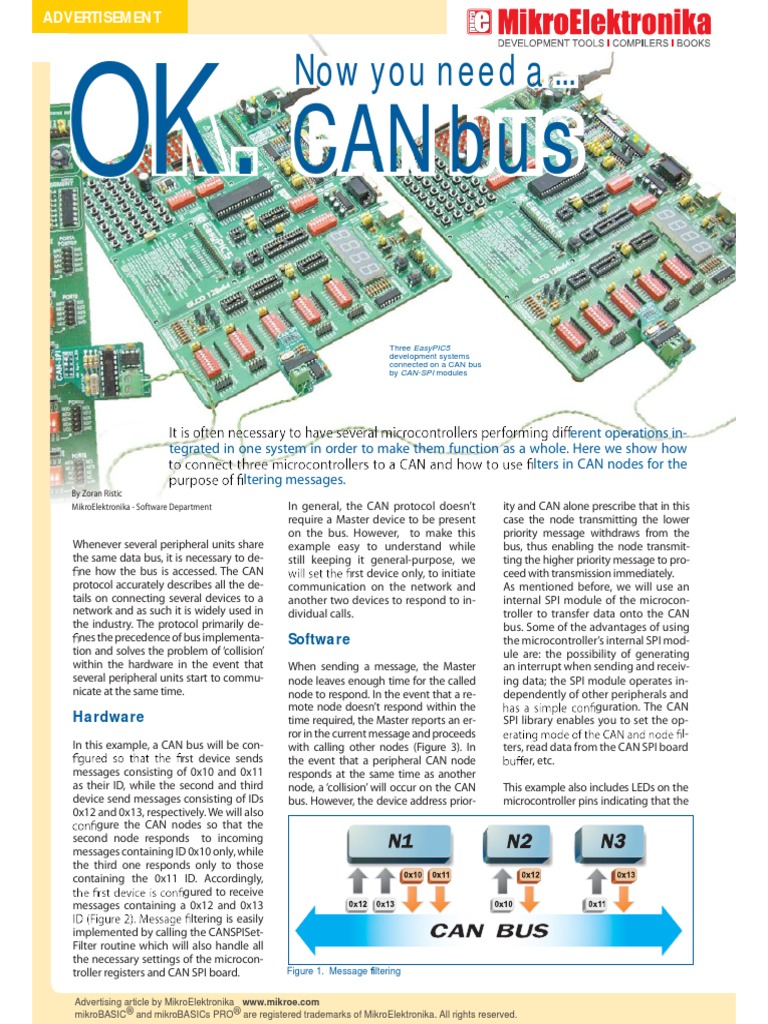CAN Article in Mikrobasic PRO For PIC | PDF | Computer Engineering | Computer Science