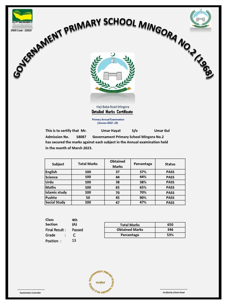 Dmc format for privete school | PDF