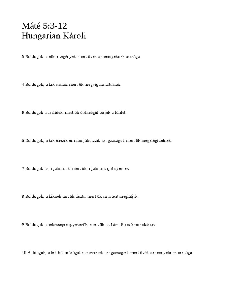 Máté:5-3 12 | PDF