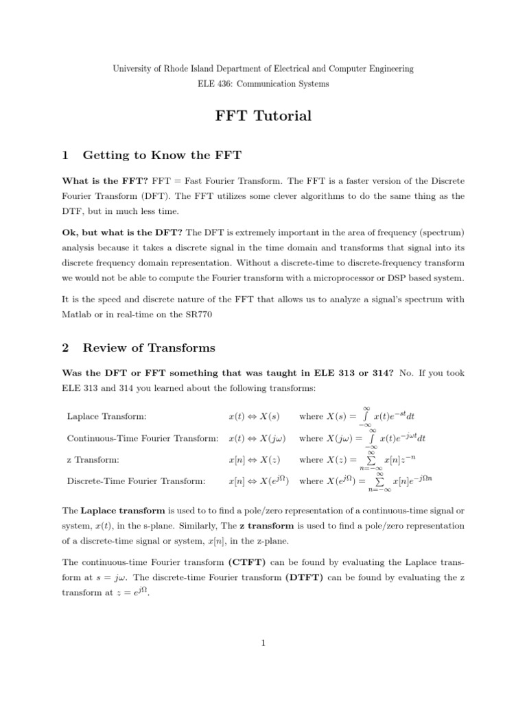FFT Matlab Tutorial | PDF | Discrete Fourier Transform | Harmonic Analysis