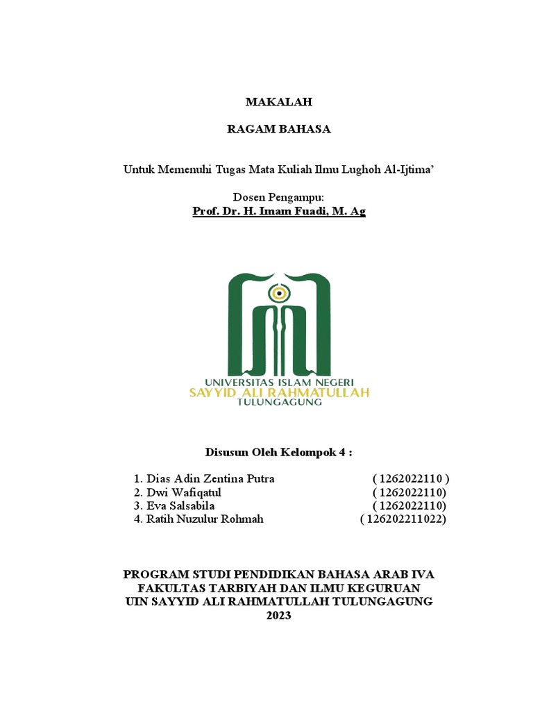 Ragam Bahasa Lmu Lughoh | PDF