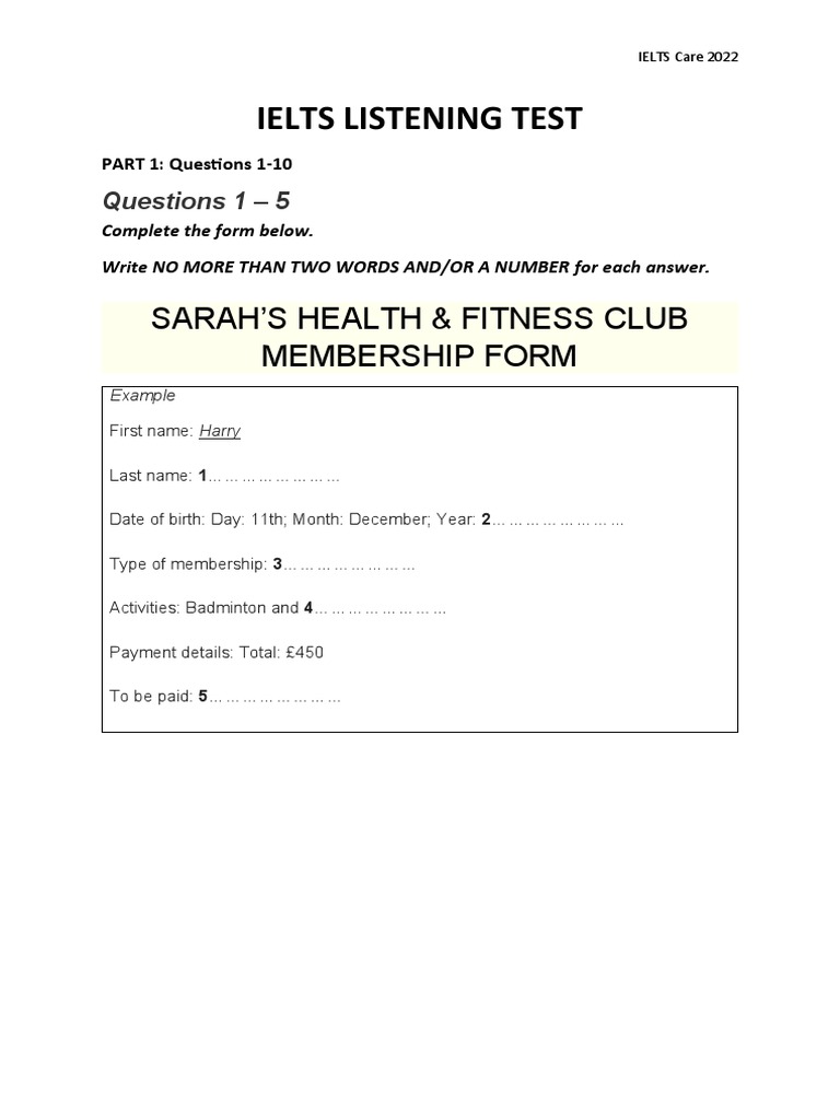 Listening Test 23 10 Pdf
