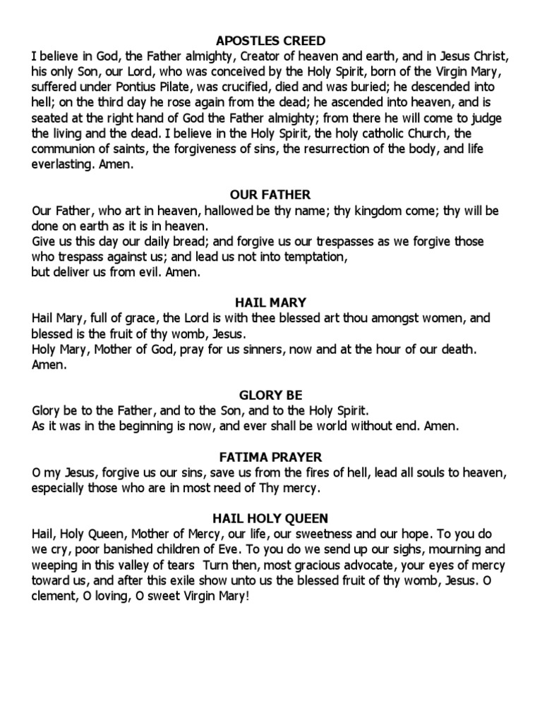 A Collection of Catholic Prayers and Devotions including the Apostles ...