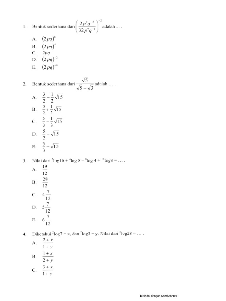 Contoh Soal MTK | PDF