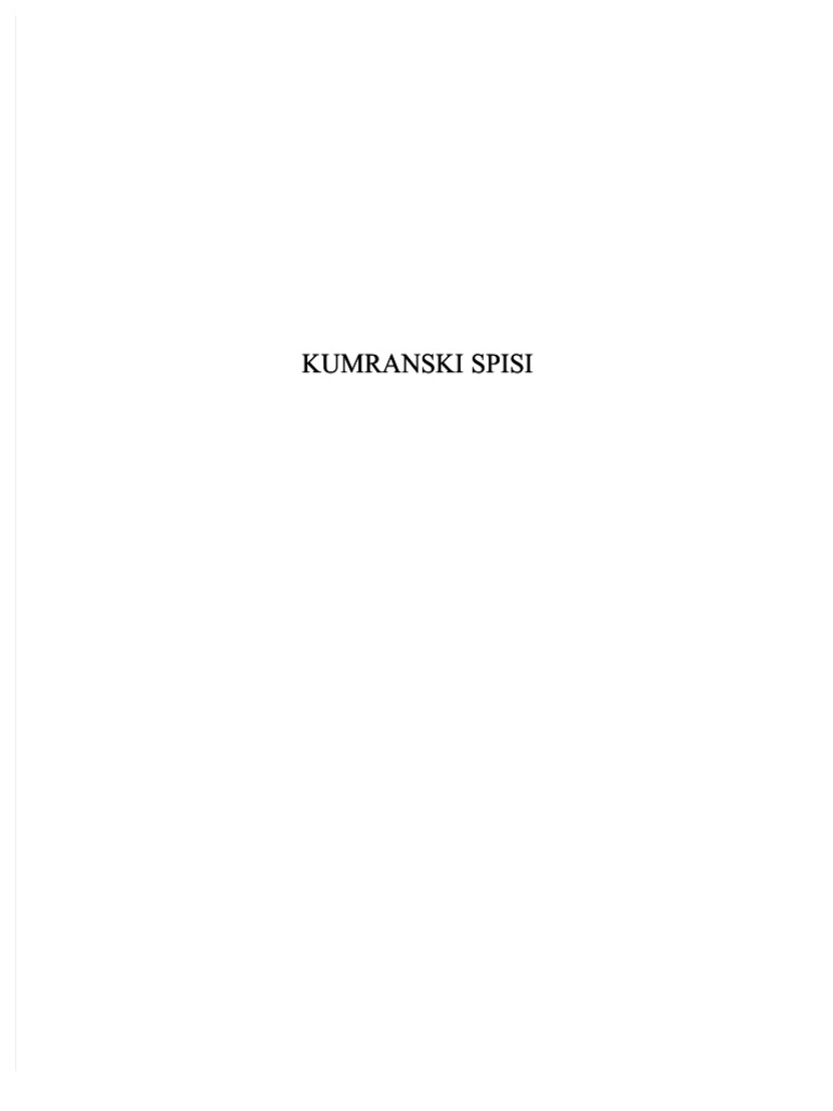 Kumranski Spisi Kumranski Spisi | PDF