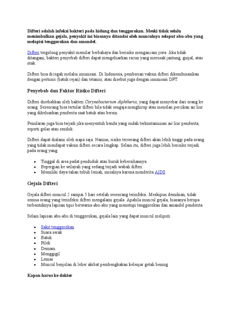 DIFTERI | PDF