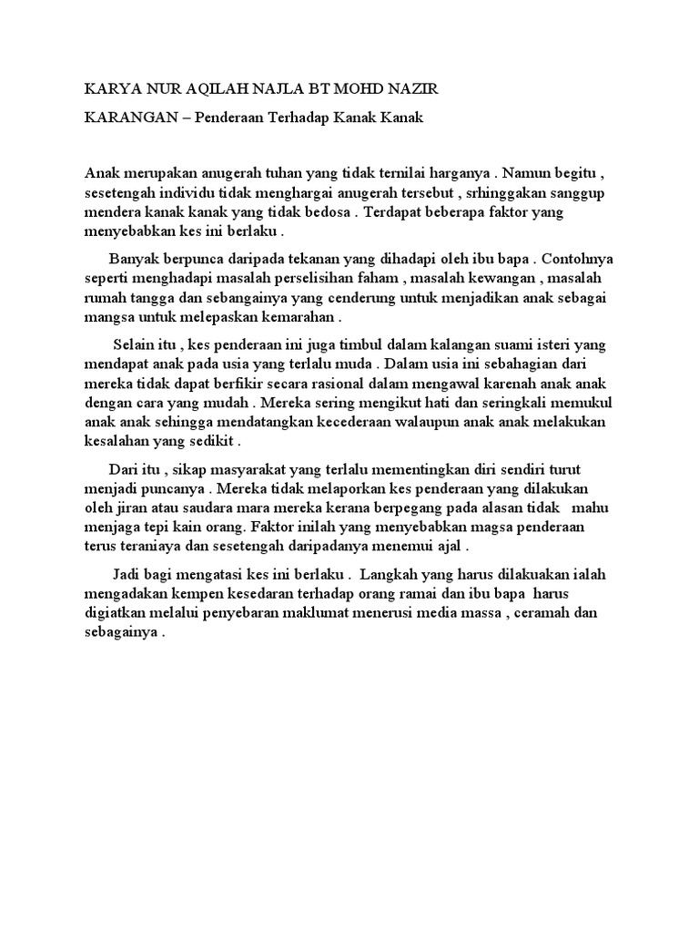 Karya Nur Aqilah Najla BT Mohd Nazir | PDF