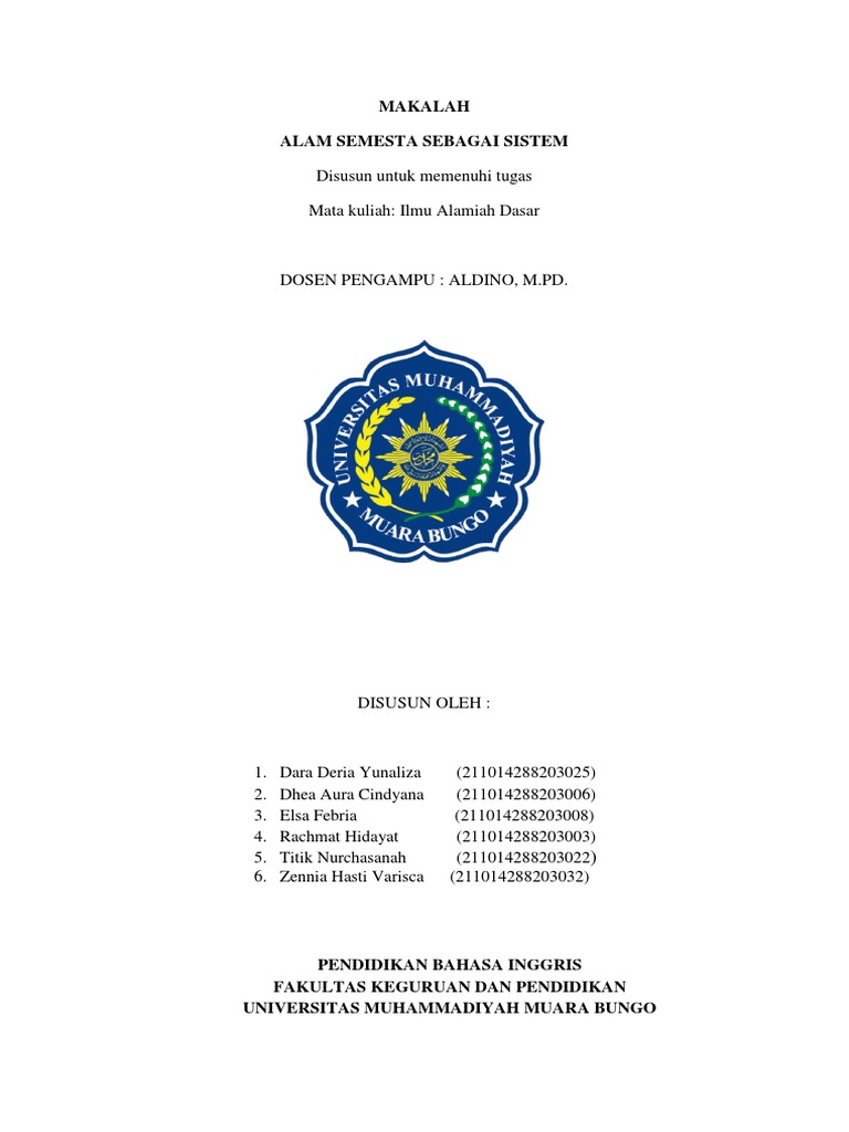 ALAM SEMESTA Sebagai Sistem, Ilmu Alamiah Dasar | PDF