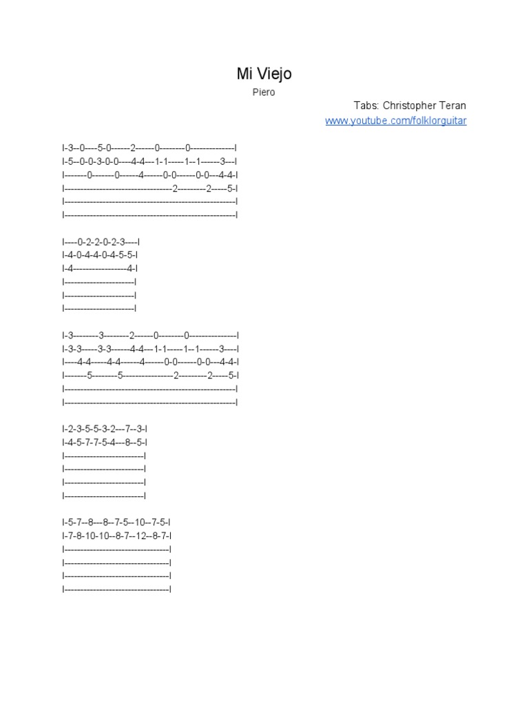 Mi Viejo Piero Guitarra | PDF