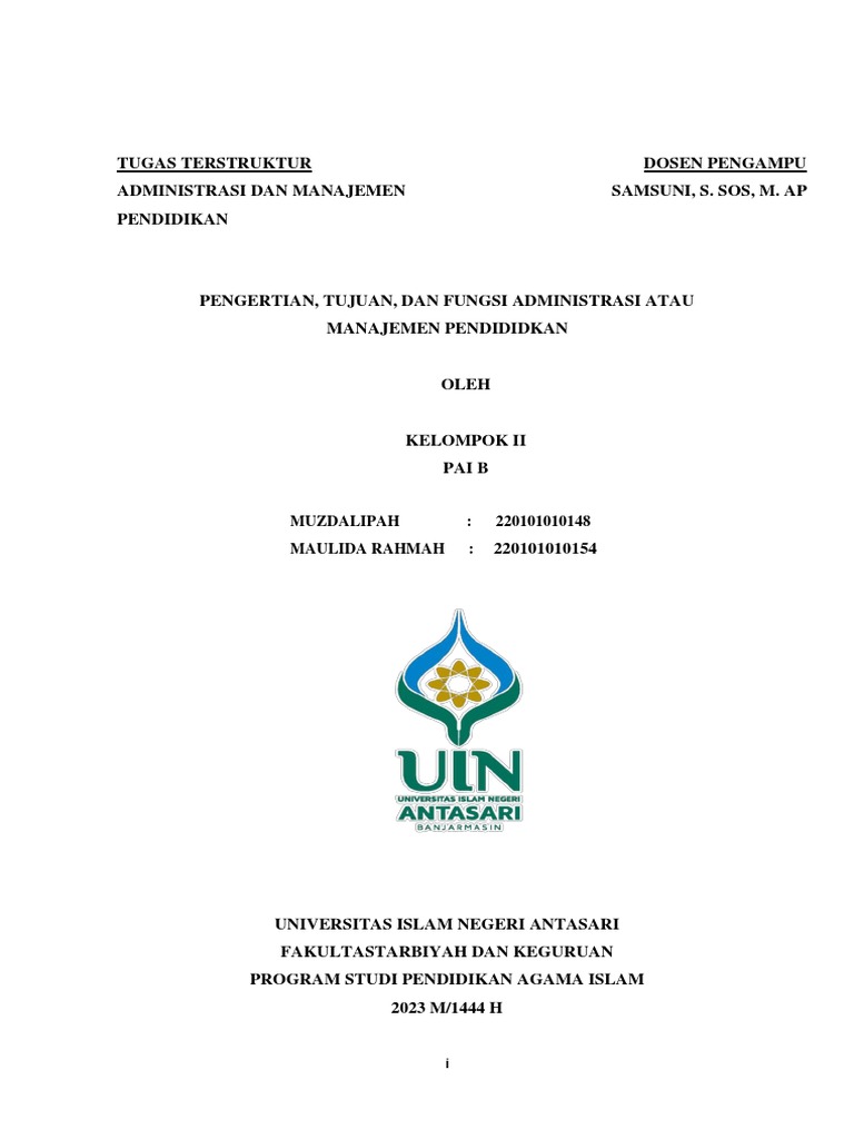 Kel.2 PAI B-22 Administrasi Dan Manajemen Pendidikan | PDF