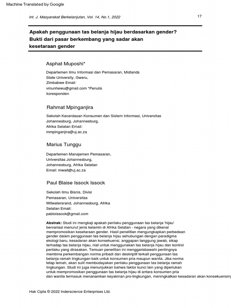 Penggunaan Tas Belanja Hijau / Tas Belanja Kain | PDF