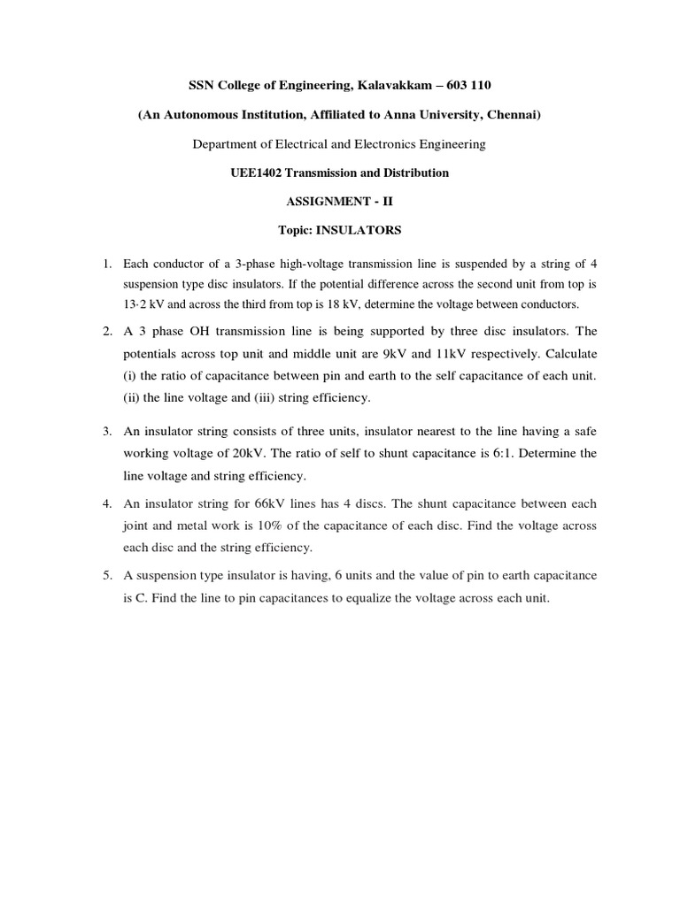 Assignment II Insulators | PDF