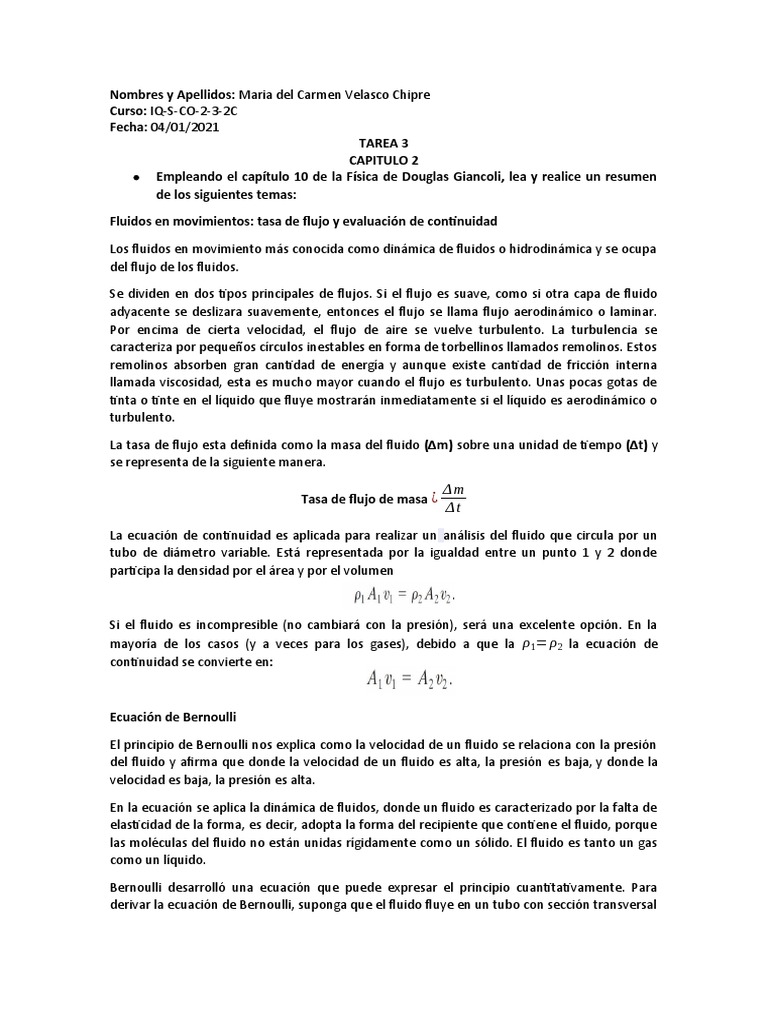 Resumen de Dinamica de Los Fluidos | PDF