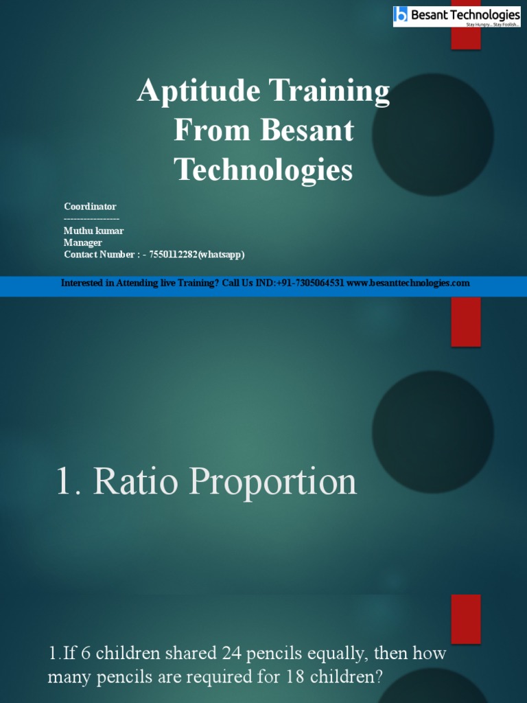 Aptitude Training From Besant Technologies | Download Free PDF ...