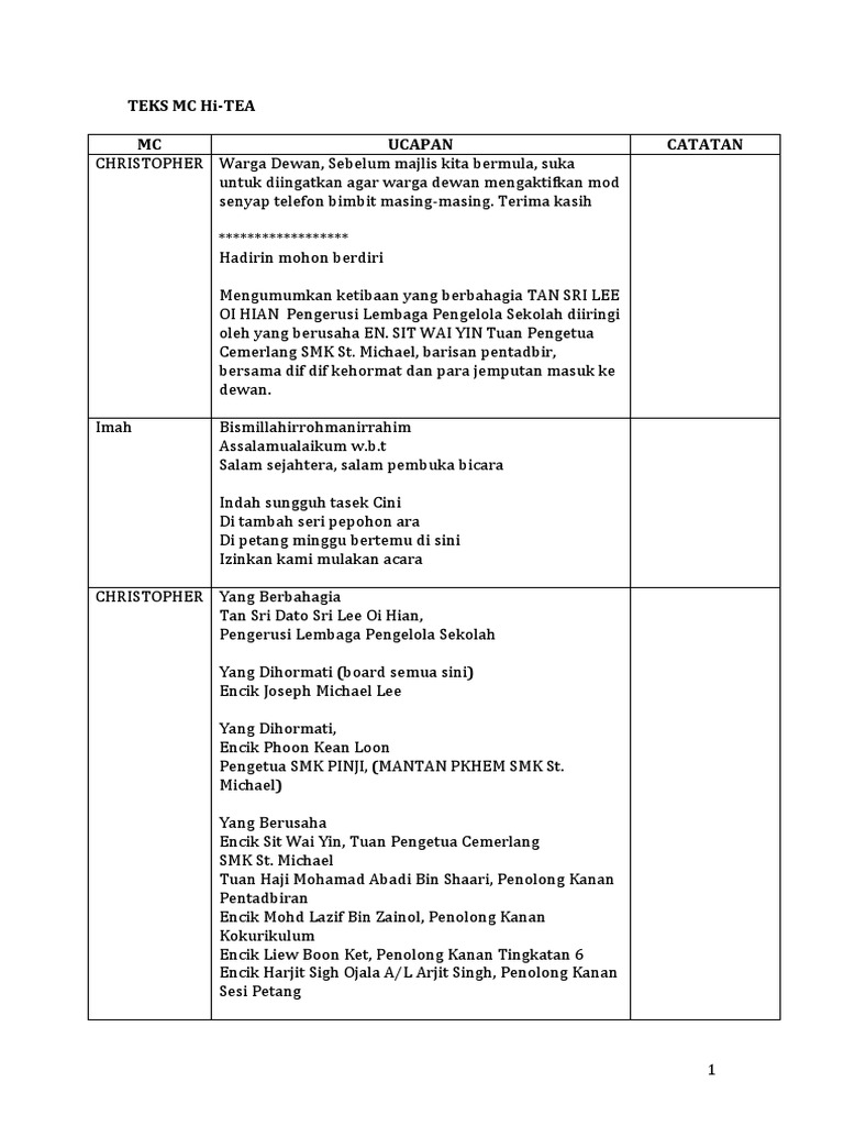 TEKS MC Hi Tea | PDF