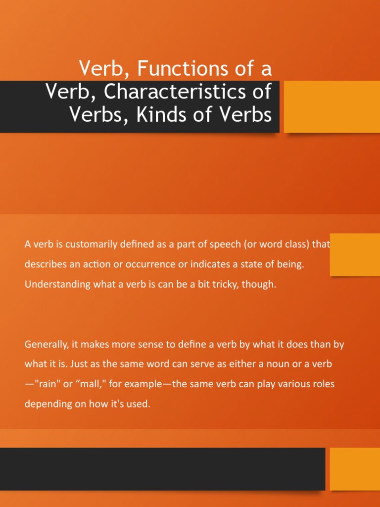 Lesson 5 - Verb Funtions | PDF | Verb | Grammatical Tense
