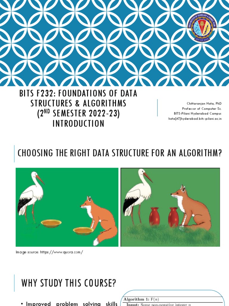 Bits F232: Foundations of Data Structures & Algorithms (2 SEMESTER 2022 ...