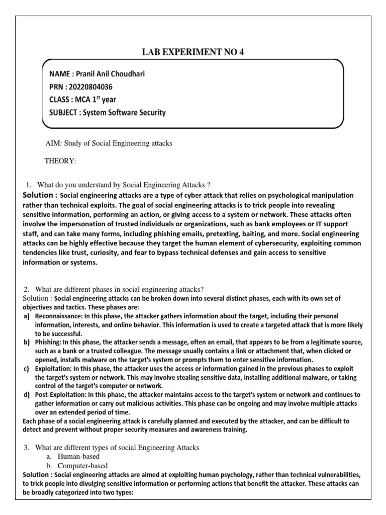 Pranil SSS LAB 4 | PDF | Social Engineering (Security) | Malware