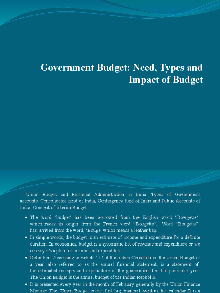 Government Budget Need, Types and Impact of Budget | PDF | Balanced ...