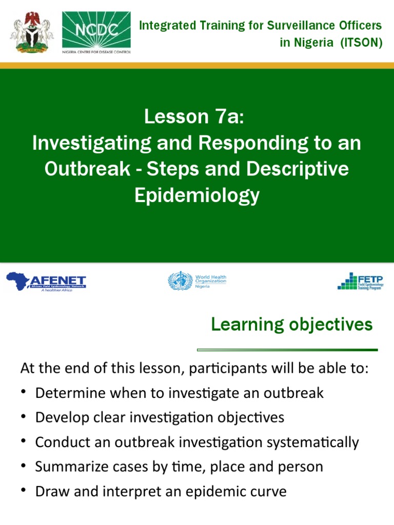 Lesson 7a: Investigating and Responding To An Outbreak - Steps and ...