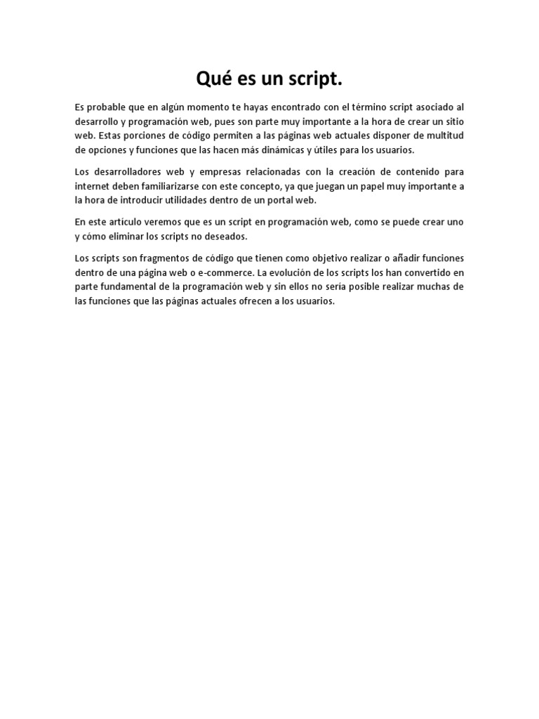 Qué es un script | PDF