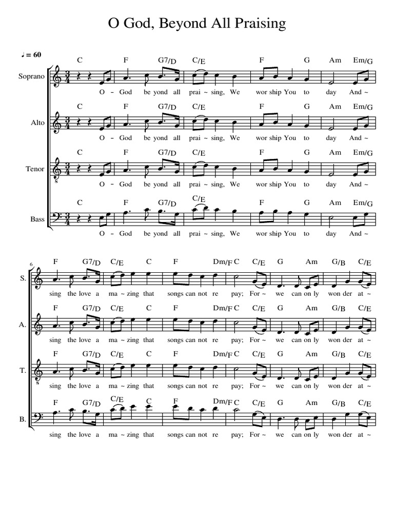 O God Beyond All Praising | PDF | Choral Music | Singing