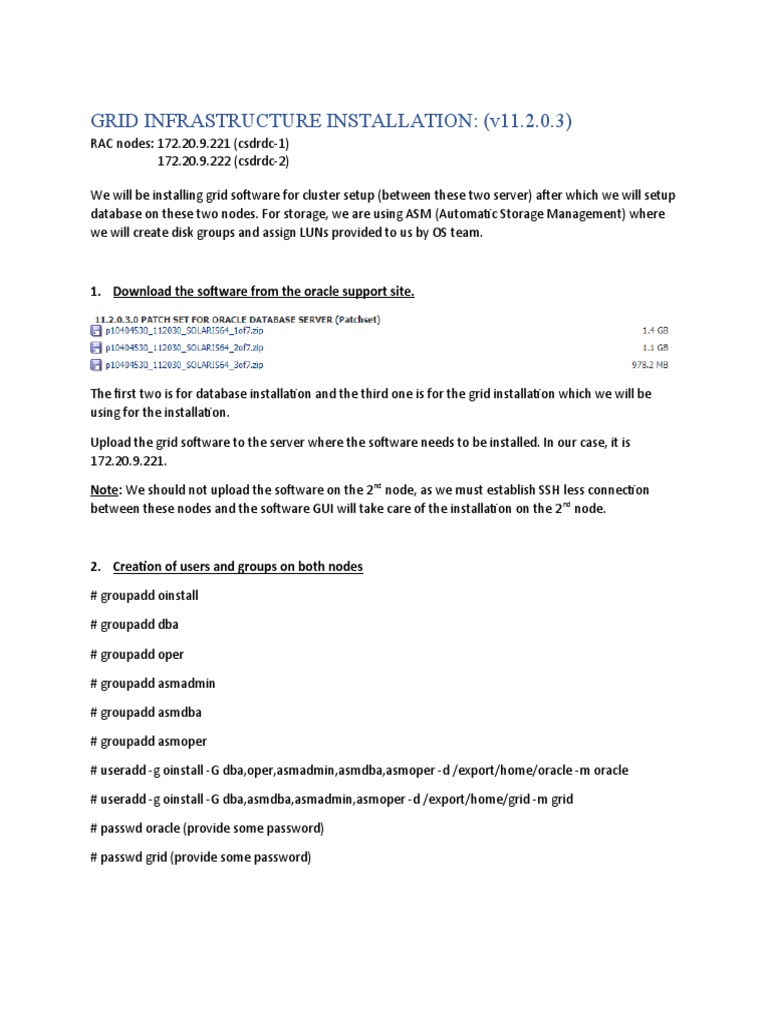 Oracle Grid Infrastructure Setup Guide | PDF | Oracle Database ...