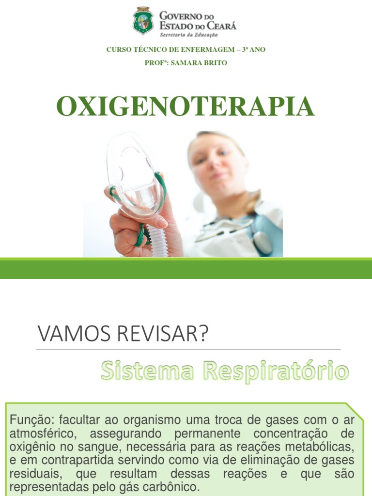 6) Oxigenoterapia e VM | PDF | Oxigênio | Doença de obstrução pulmonar ...