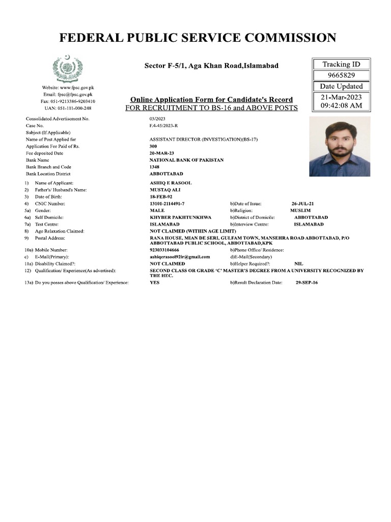 AD FPSC Ashiq e Rasool | PDF