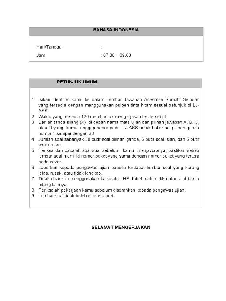 03 Susulan Ass Bindo 2022-2023 SB01 | PDF
