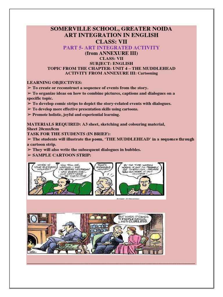 Art Integrated Projects for Class 7 English | PDF | The Arts