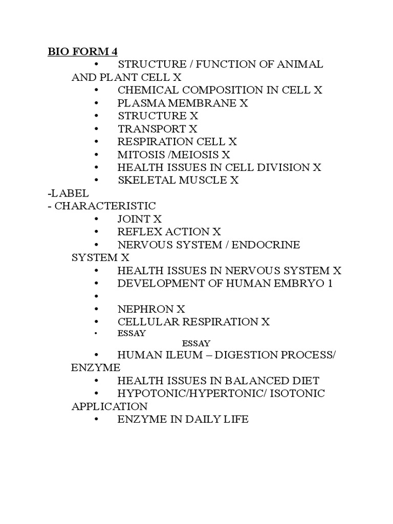 Bio Form 4: - Essay Essay | PDF