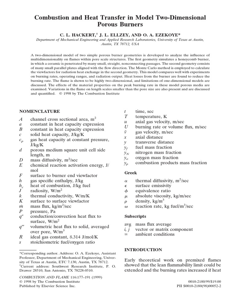 1999 - HACKERT Et Al. Combustion and Heat Transfer in Model Two ...