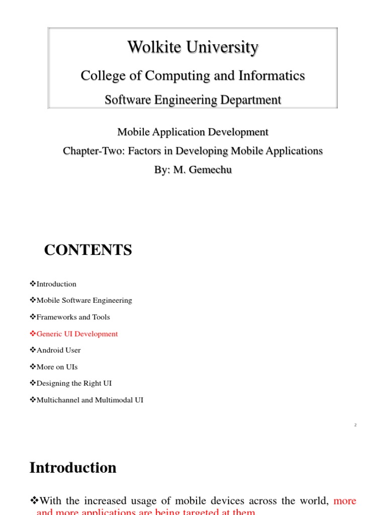 Chapter Two | PDF | Mobile App | Graphical User Interfaces