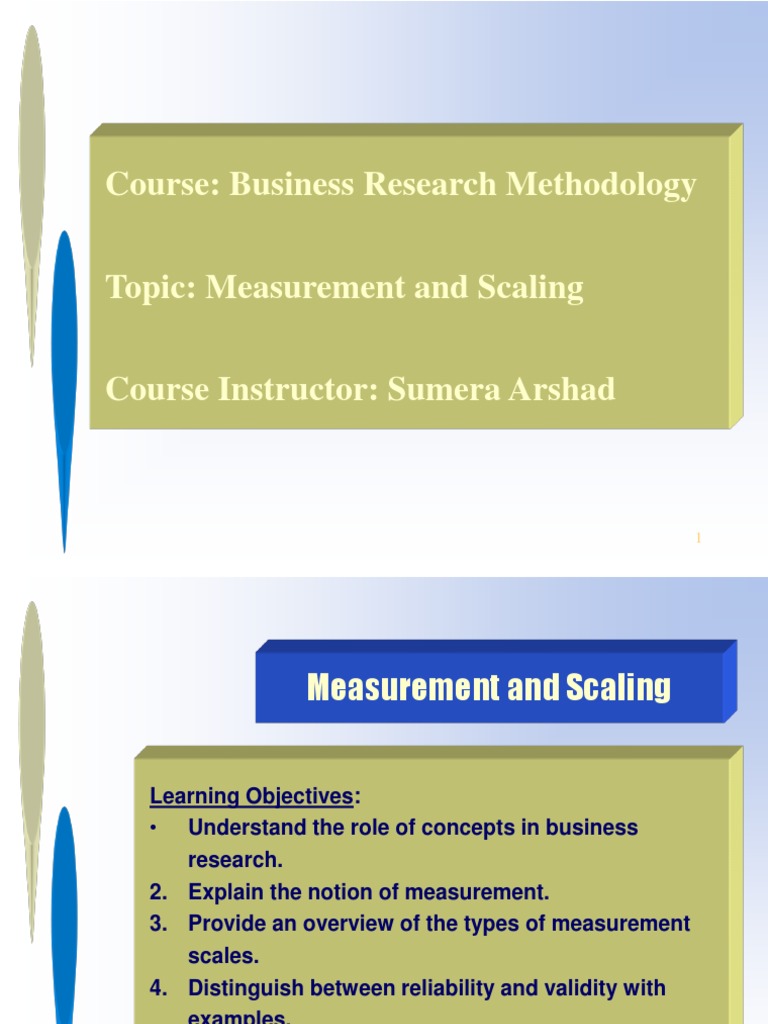 BRM-Measurement and Scaling | PDF | Level Of Measurement | Validity ...