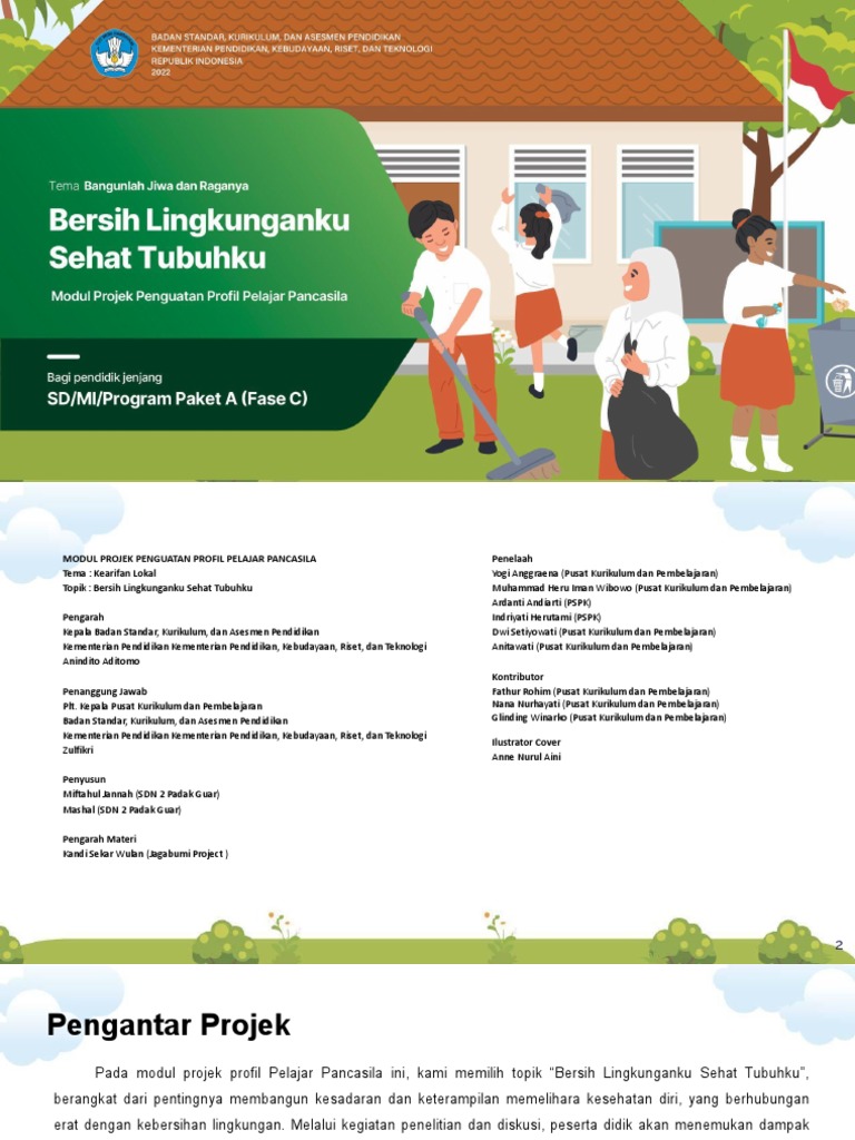 Modul Projek Bangunlah Jiwa Dan Raganya - Bersih Lingkunganku Sehat Tubuhku - Fase B | PDF ...