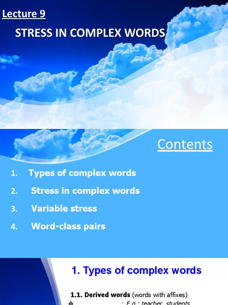 W9.Stress in Complex Words | PDF | Stress (Linguistics) | Word