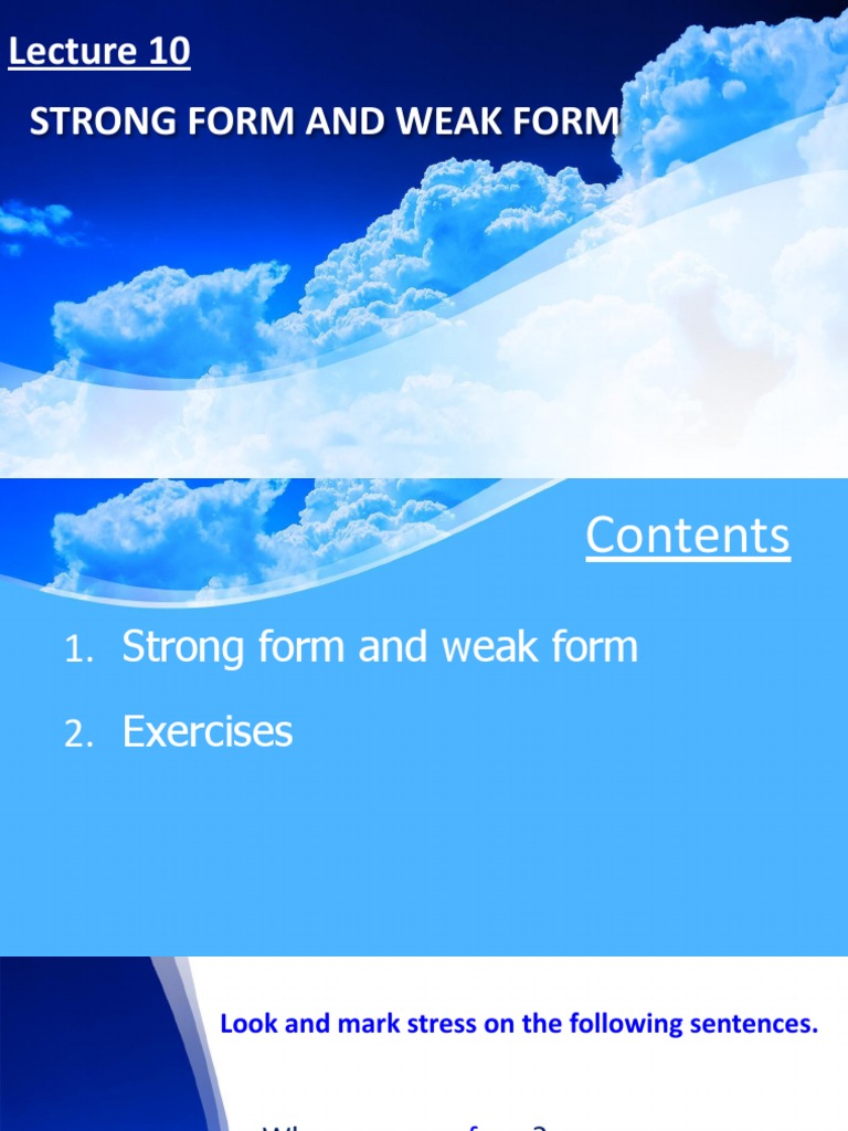 W10.Strong Form and Weak Form | PDF