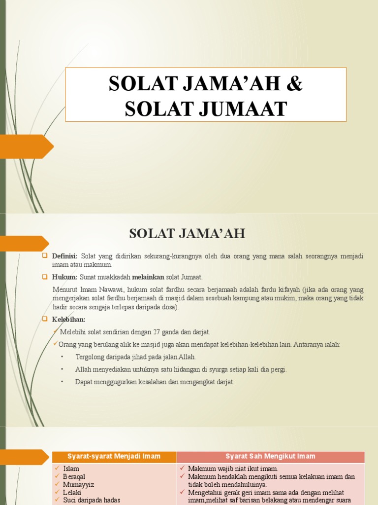 Solat Jama'Ah & Solat Jumaat | PDF