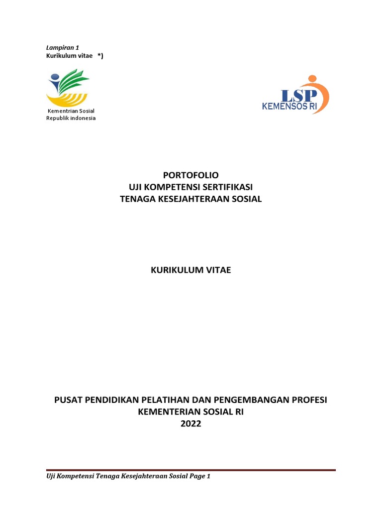 Form CV TKS 2022 Mujib Abdullah Romdon | PDF