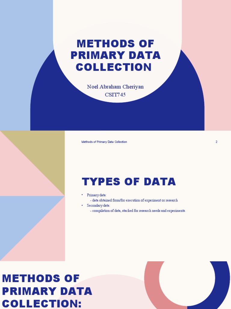 Methods of Primary Data Collection: Noel Abraham Cheriyan CSIT745 | PDF | Data | Business