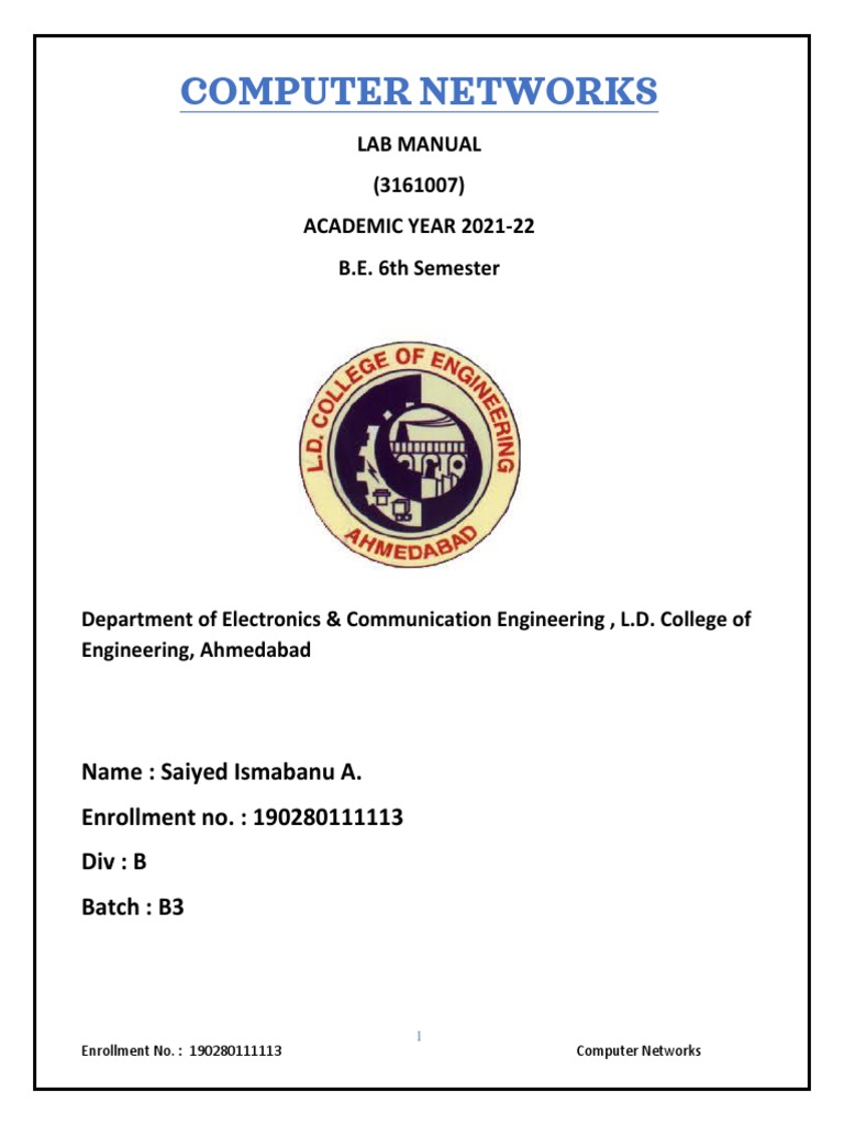 113 - CN Lab Manual - 2022 | PDF | Computer Network | Router (Computing)