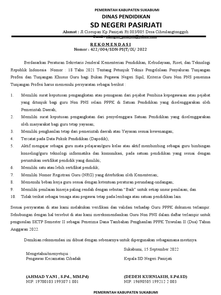 Contoh-Rekomendasi | PDF