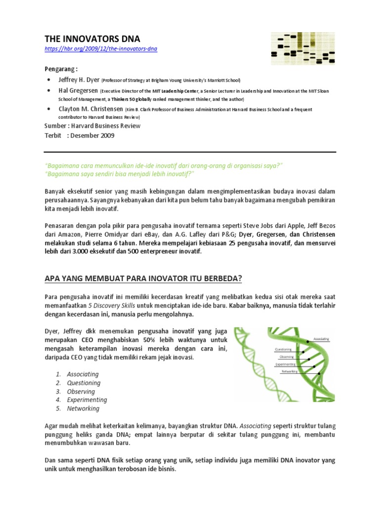 2023 - 01 - 29 - The Innovator's DNA | PDF