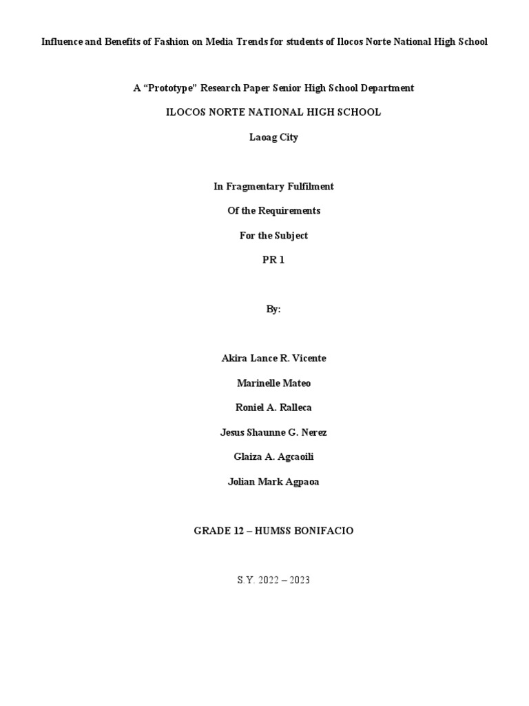 INfluenced Fashion | PDF | Fashion | Sampling (Statistics)