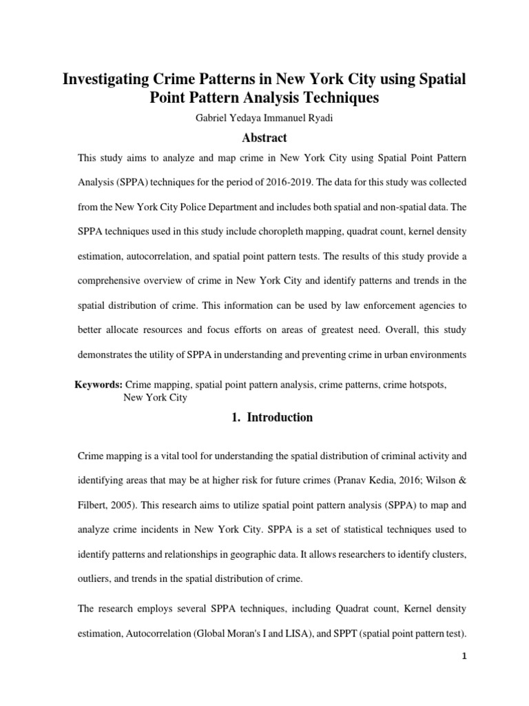 Investigating Crime Patterns in New York City Using Spatial | PDF ... Investigating Crime Patterns in New York City Using Spatial | PDF ...