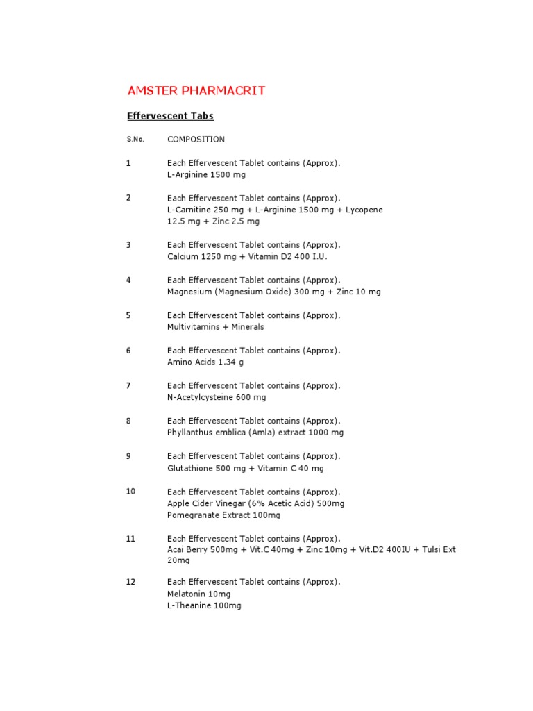 Effervescent Tablets - Contract Manufacturing | Download Free PDF ...